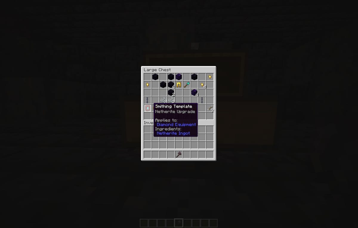 How to get netherite upgrade smithing template in Minecraft