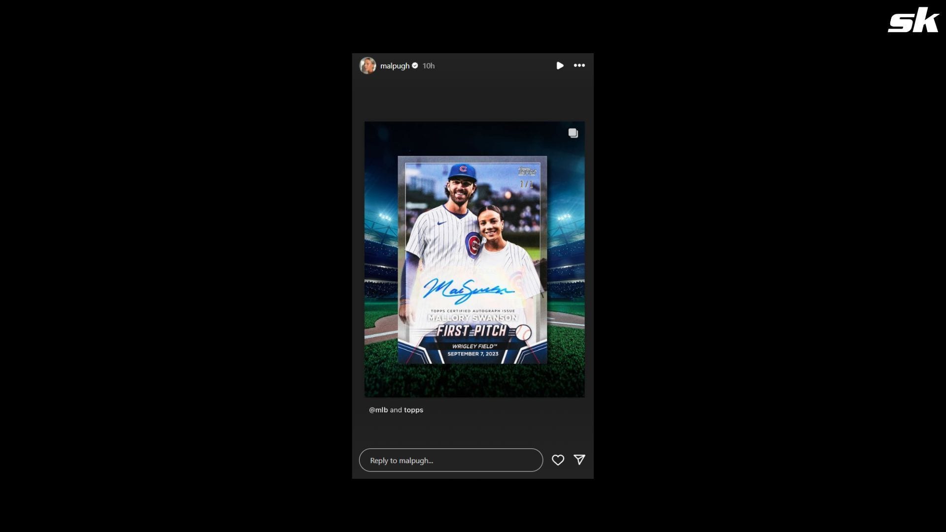 PHOTO: Dansby Swanson's wife Mallory Swanson unveils latest Topps card ...