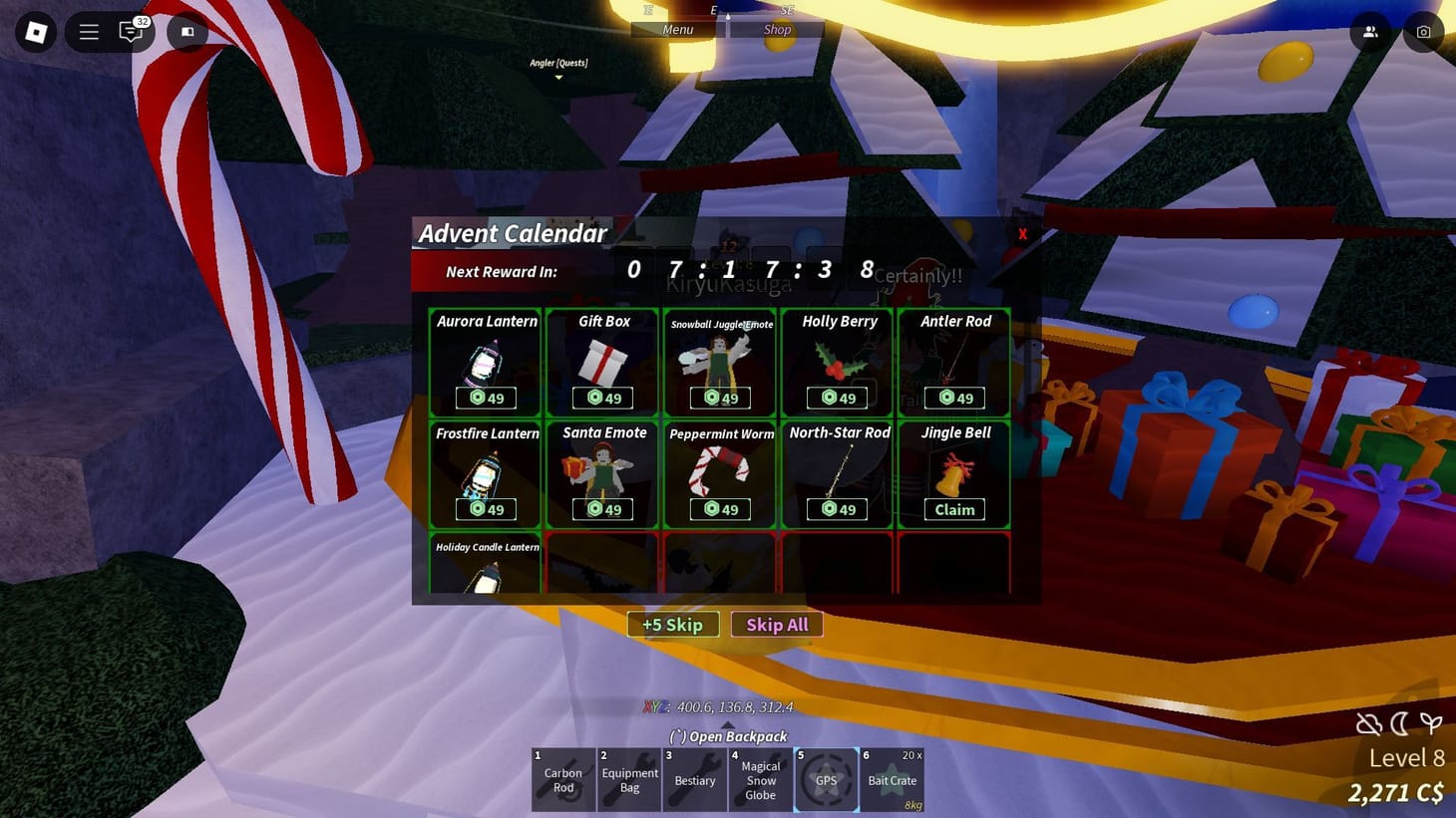 How to get the limited edition Fischmas Rods in Fisch (Frost Warden ...