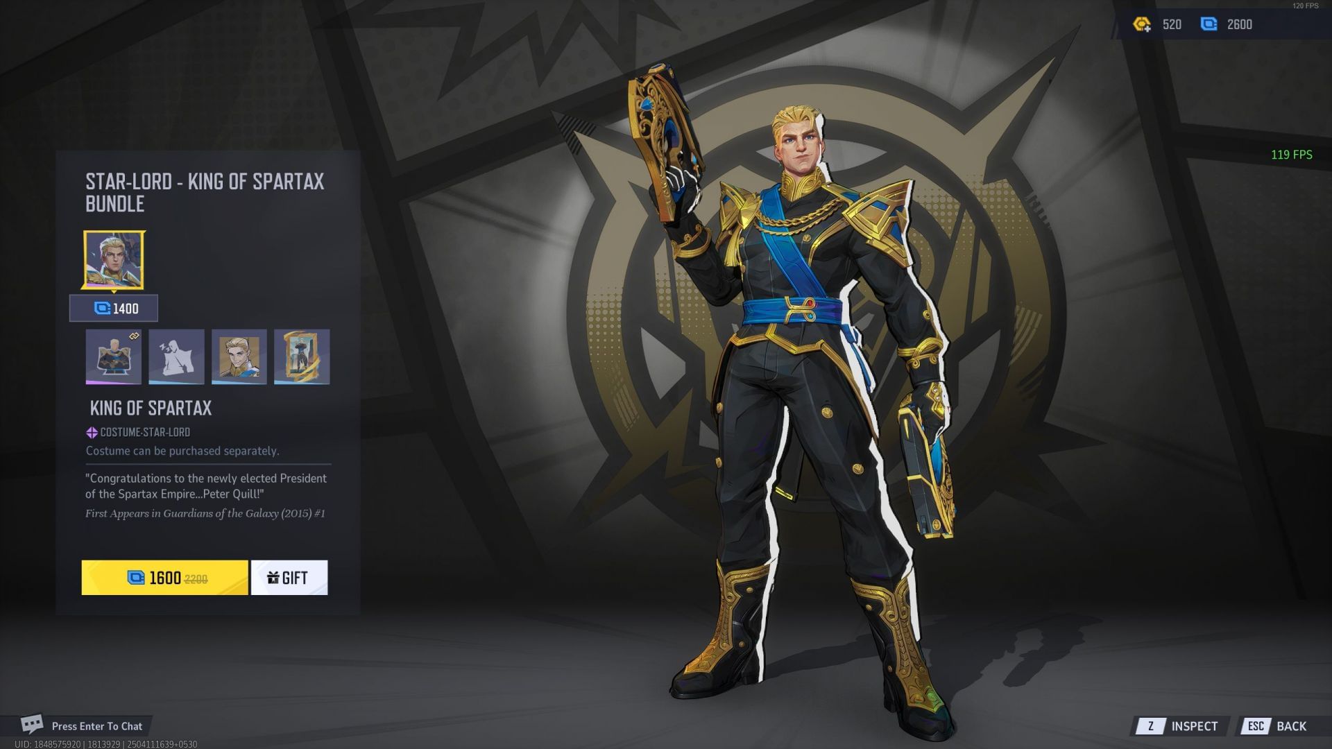 How to get Star-Lord King of Spartax costume in Marvel Rivals